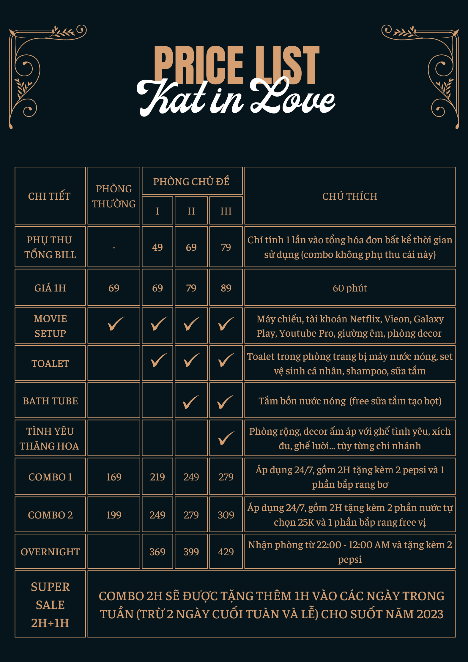 Bảng giá - Kat in love